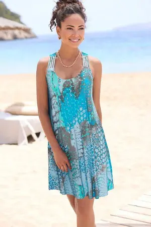 LASCANA Strappy Detail Printed Dress
