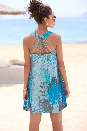 LASCANA Strappy Detail Printed Dress