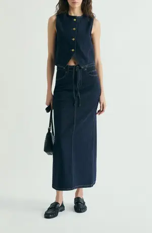 SCALPERS Cropped Denim Vest