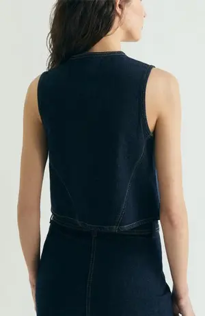 SCALPERS Cropped Denim Vest