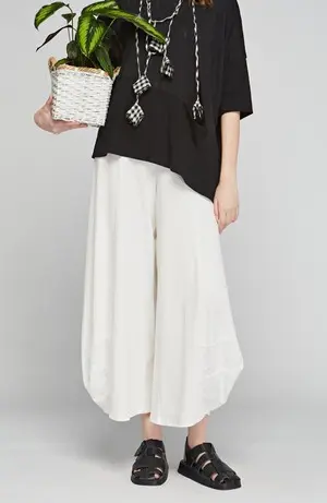 LUUKAA Viva Cotton Jersey Pants - Ecru
