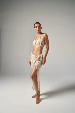 JBQ Beaded Macramé Wrap Skirt