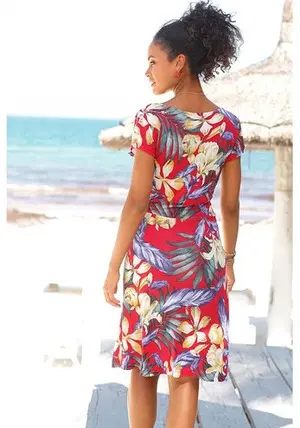 LASCANA Pattern V-neck Dress