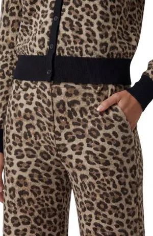 LORDS OF HARLECH Leopard Print Wool Wide-leg Trousers