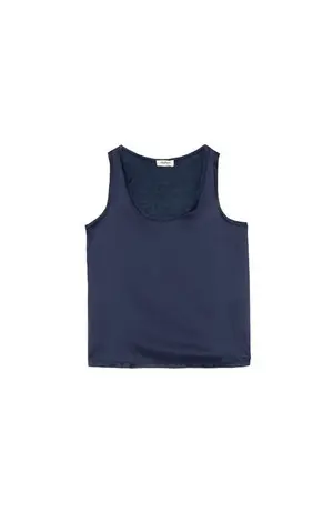 OTTOD'AME Two-fabric Sleeveless Crewneck Tank