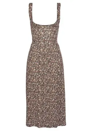 LASCANA Floral Midi Dress With Bow Detail