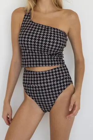 Geode Swimwear Bristol High Waisted Bottoms - Black