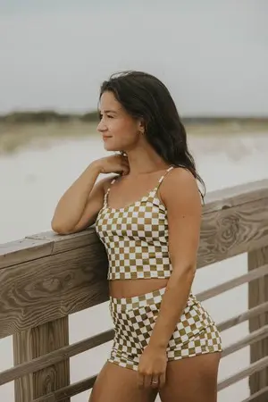Geode Swimwear Myrtle Scoop Neck Tankini Top