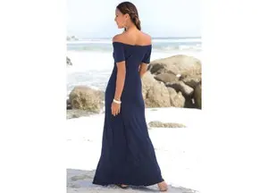LASCANA Off-the-shoulder Maxi Dress With High Slits