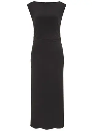LASCANA Boat Neck Fitted Maxi Dress