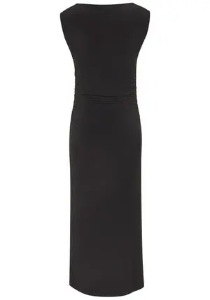 LASCANA Boat Neck Fitted Maxi Dress