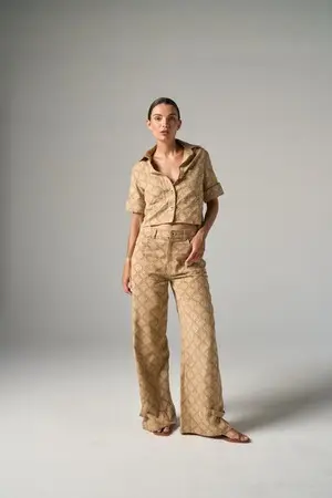JBQ Preston Wide-leg Pants - Tan