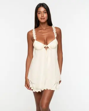 One Empire Estrella Babydoll With Ruffle Details - Yellow