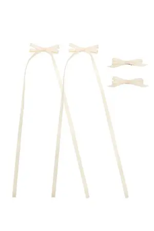 PUTTISU Ribbon Bow Clip Set - Ivory