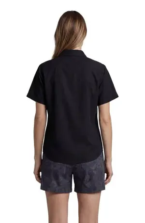 LORDS OF HARLECH Short Sleeve Linen Shirt - Black