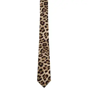 LORDS OF HARLECH Lords Of Harlech Leopard Printed Wool Neck Tie Leopard Brown