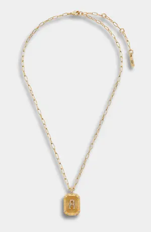 Stella & Dot Heirloom Initial Pendant Necklace - Gold-a