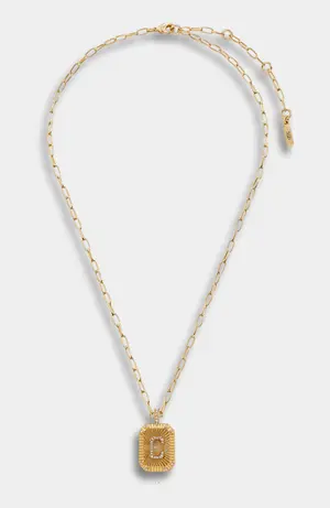 Stella & Dot Heirloom Initial Pendant Necklace - Gold-c
