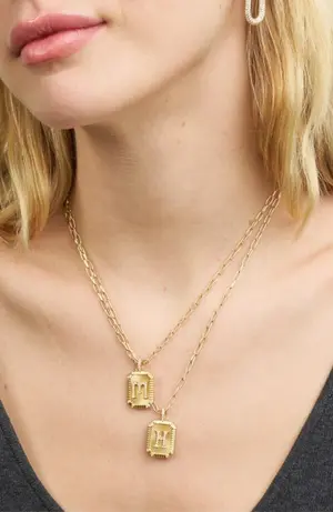 Stella & Dot Heirloom Initial Pendant Necklace - Gold-c