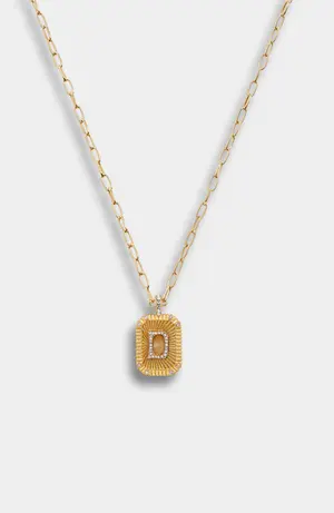 Stella & Dot Heirloom Initial Pendant Necklace - Gold-d