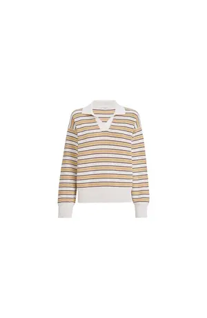 Brunello Cucinelli Knit Polo With Sparkling Stripes