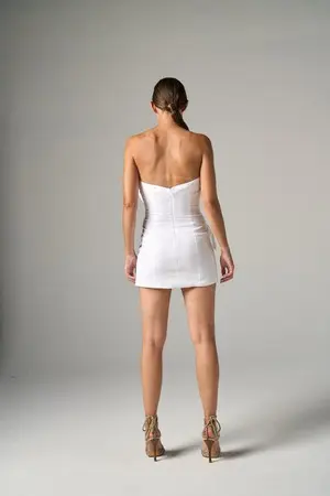 JBQ Lilah Strapless Mini Dress - Ecru