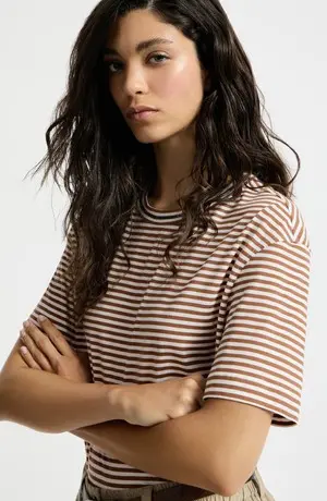 Brunello Cucinelli Striped Cotton Jersey T-shirt With Embellished Neckline