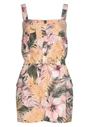 LASCANA Tropical Print Button Detail Romper