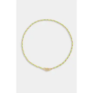Stella & Dot Joie Beaded Necklace With Charm Keeper - Lime