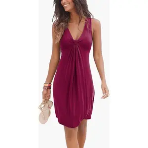 LASCANA Sleeveless Knotted Neckline Dress