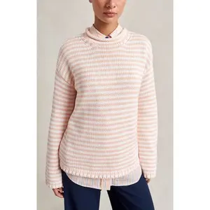 LA LIGNE Fine Stripe Roll Neck Sweater - Seashell/ivory