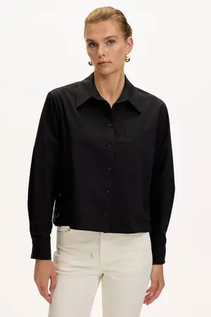 EXQUISE Theodora Long Sleeve Shirt - Black