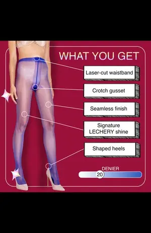 LECHERY® 5-pack Glossy Sheer Ladder-resistant Party Evening Tights - Red