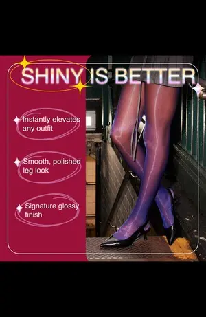 LECHERY® 5-pack Glossy Sheer Ladder-resistant Party Evening Tights - Red