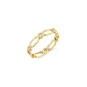 MICHAEL M Link Diamond Bezel Ring