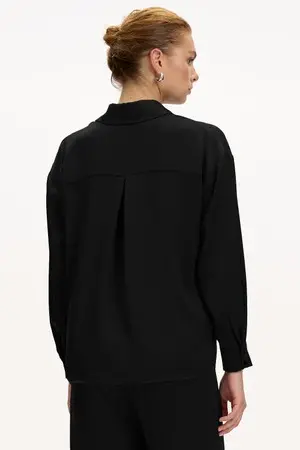 EXQUISE Alexander Long Sleeve Shirt - Black
