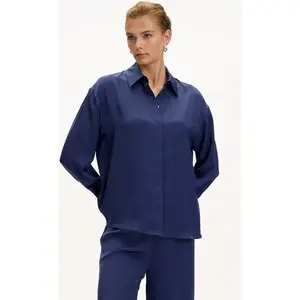 EXQUISE Alexander Long Sleeve Shirt - Navy