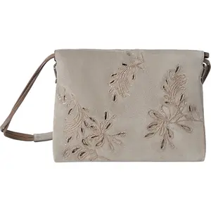 Brunello Cucinelli Bc Duo Pouch Bag With Broderie Anglaise - Light Grey