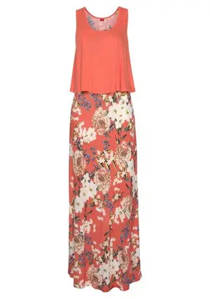 LASCANA Layered Look Maxi Dress With Floral Print