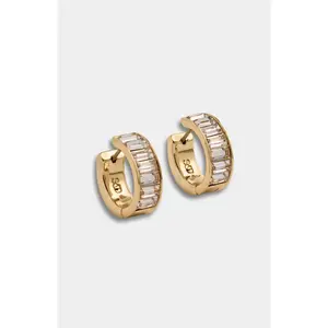 Stella & Dot Channel Set Hoop Earrings - Gold