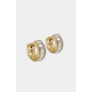 Stella & Dot Mini Channel Set Huggie Earrings - Gold