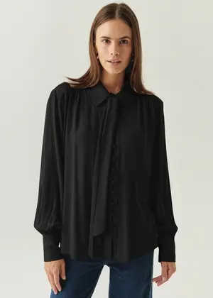 EXQUISE Harlee Long Sleeve Shirt - Black