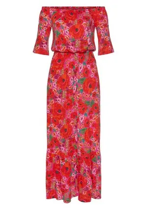 LASCANA Off-shoulder Printed Maxi Dress