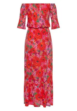 LASCANA Off-shoulder Printed Maxi Dress