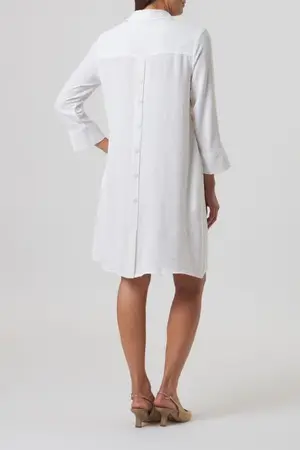 FRANNE GOLDE Lido A-line Shirt Dress With Pockets - Ivory