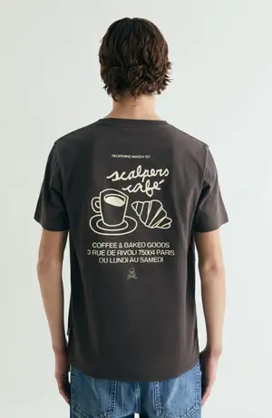 SCALPERS Print T-shirt Brown - Darkbrown