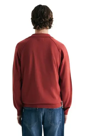 SCALPERS Raglan Polo Neck Sweater - Red