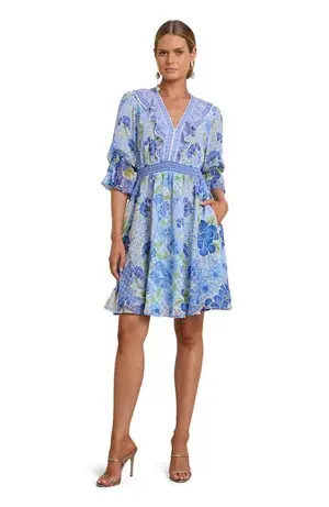 Hale Bob Tara Chiffon Dress - Blue