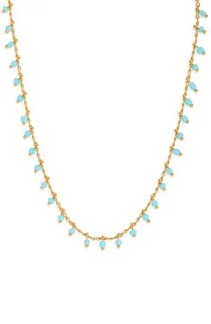 Madewell Enamel Chain Choker Necklace - Turquoise Multi