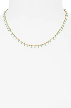 Madewell Enamel Chain Choker Necklace - Turquoise Multi